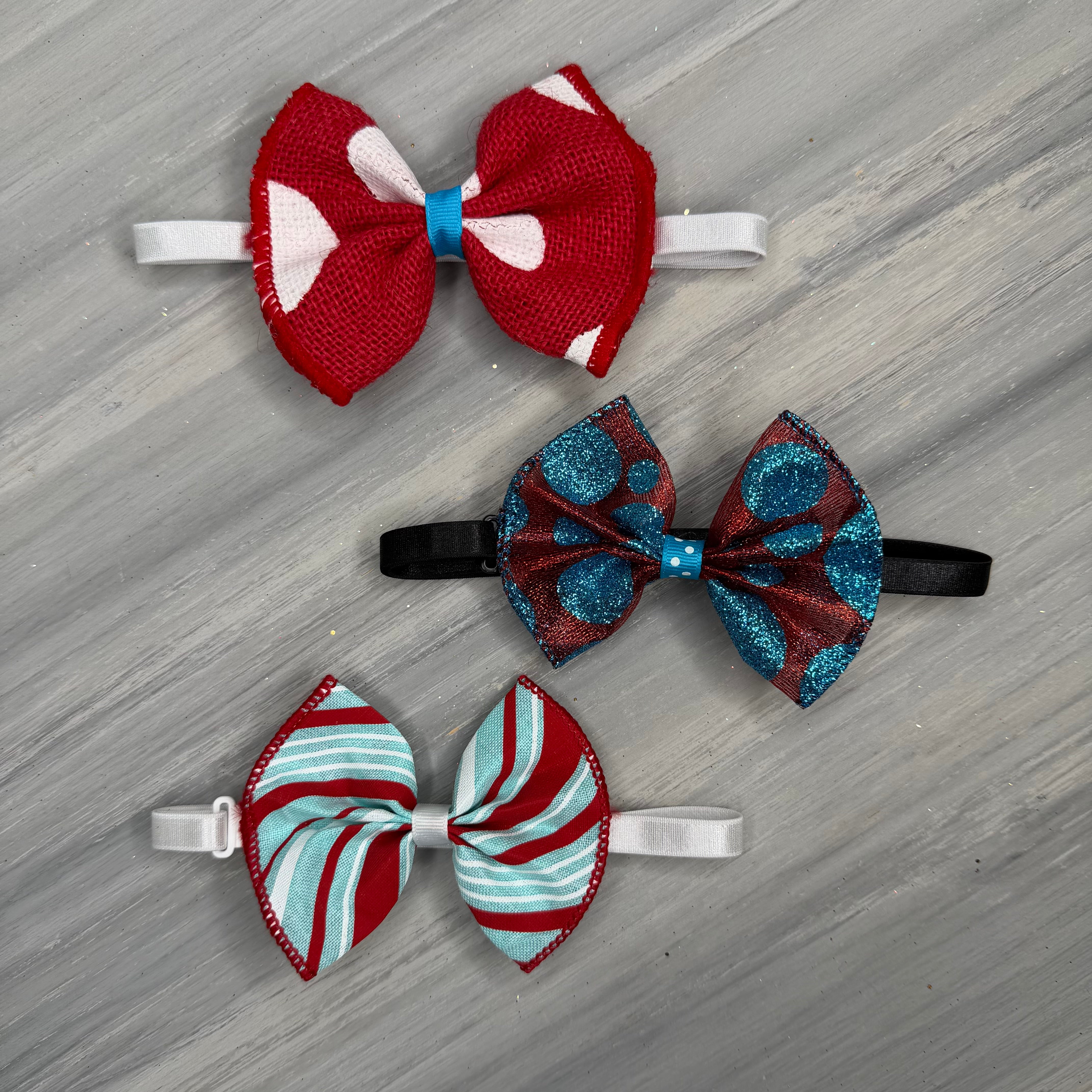 Retro Christmas - Jumbo Bow Tie - 4 Large Ties – Bardel Bows
