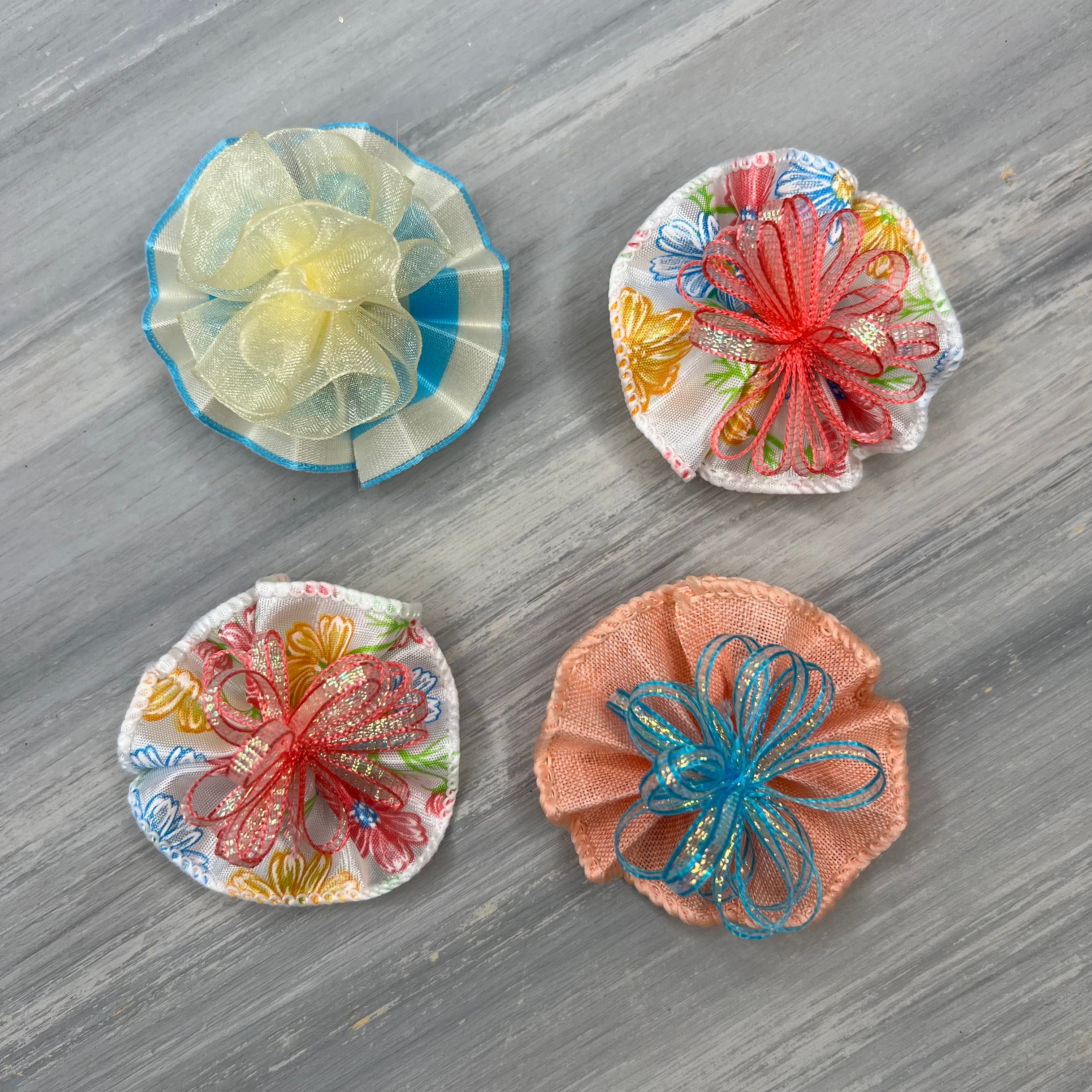 Coral Floral - Tedi Bows - 12 Medium Bows – Bardel Bows