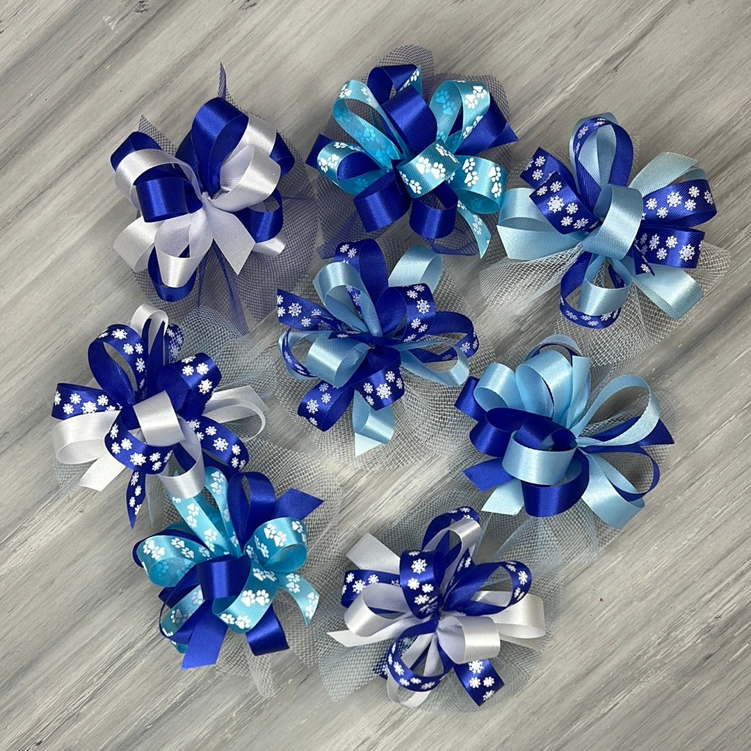 Winter Snow - Collar Bows - 8 Extra Large Bows – Bardel Bows
